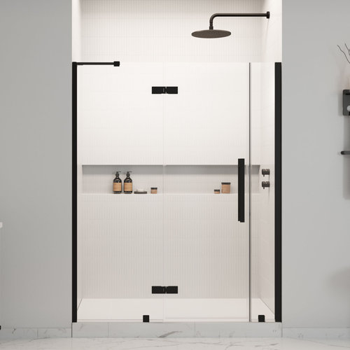 OVE Decors Tampa 57 3/4 To 60 1/16 In. W X 72 In. H Alcove Frameless Pivot Hinge Shower Door ...